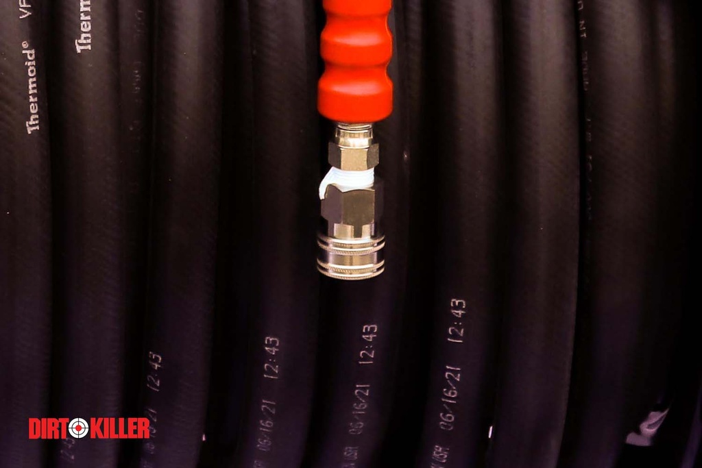 Double Stack Hose Reel Kit With Hoses Installed | Dirt Killer