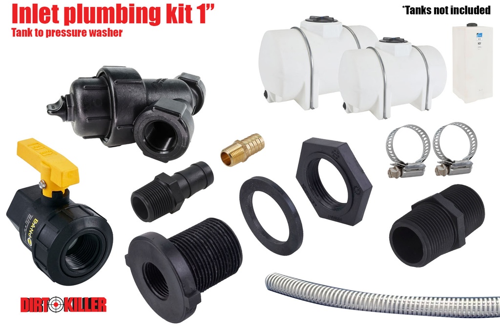 1 inch inlet plumbing kit | connect water tank to pressure washer ...