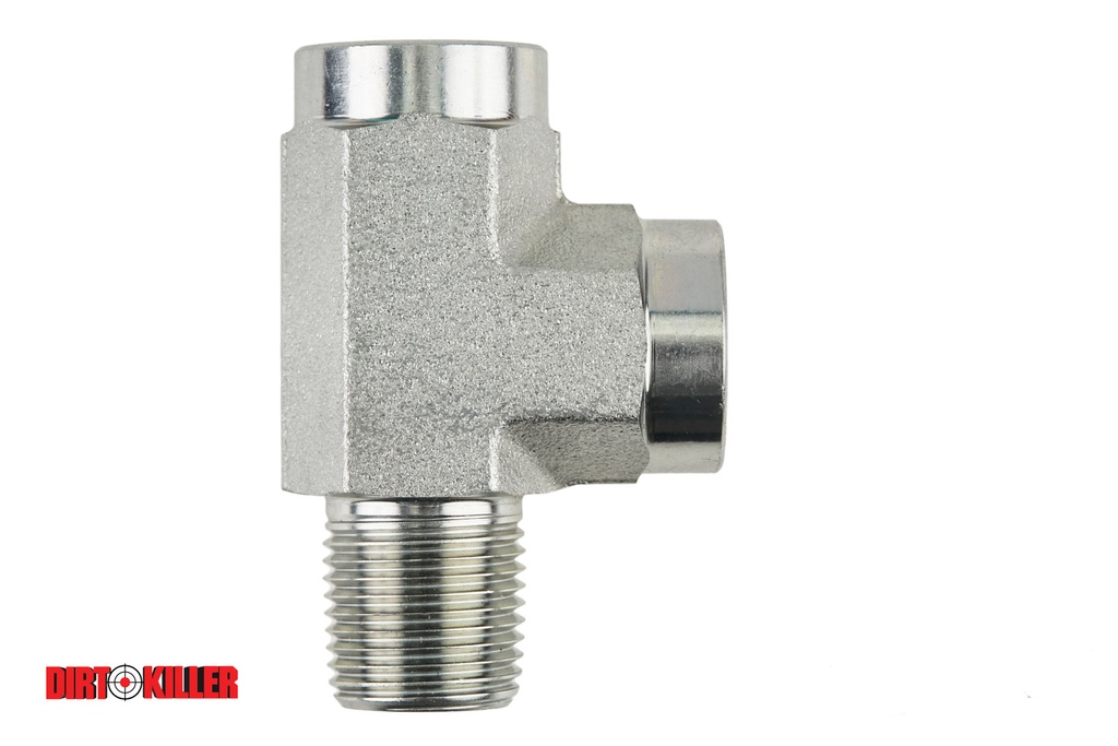 Steel Street Tee 1/2" FNPT x MNPT x FNPT | Dirt Killer